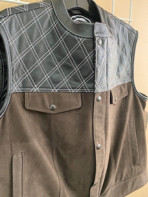 #3423 Men's Leather Vest w/Stitching Detail – Bristol Leather